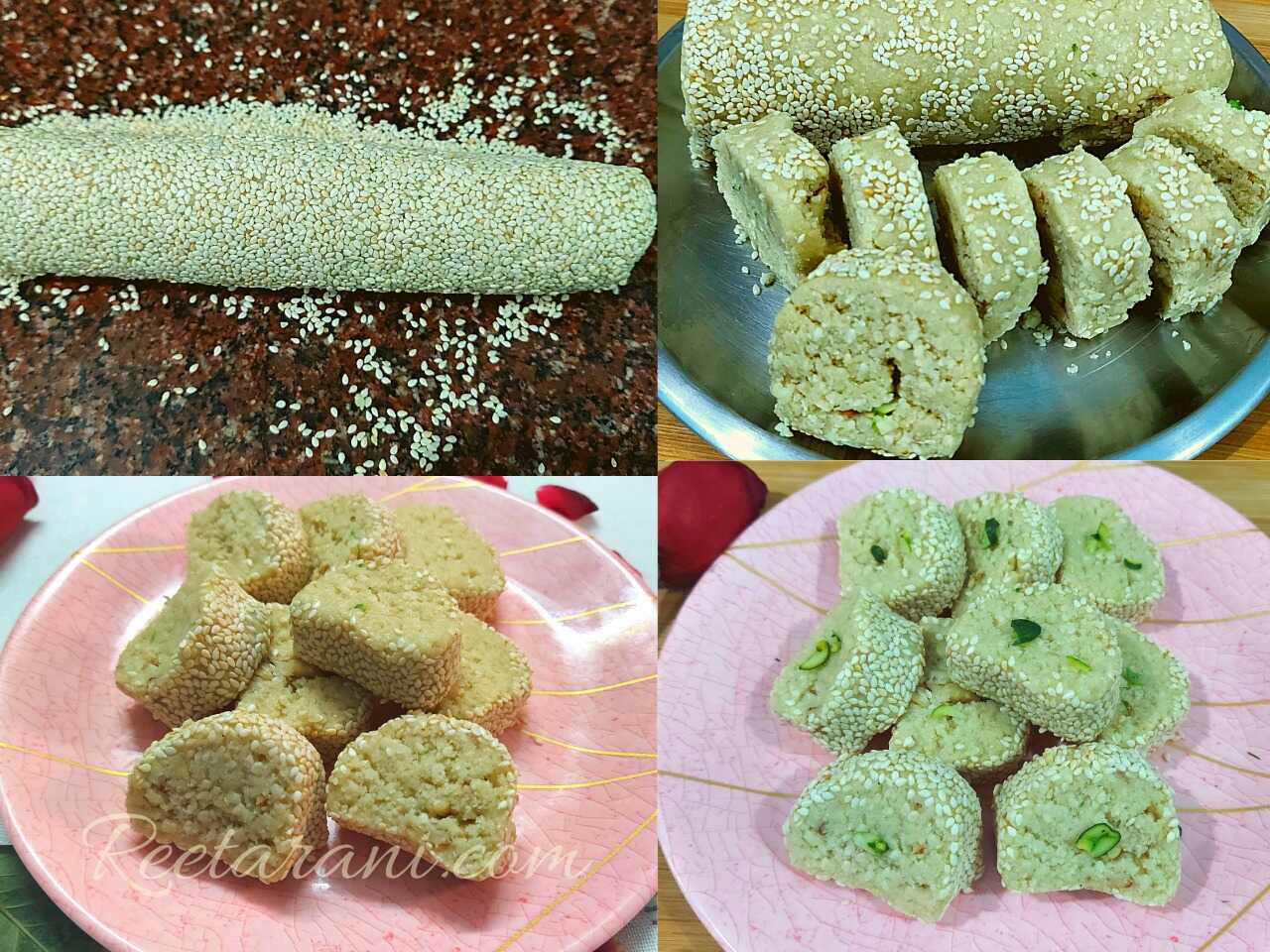 तिल मावा रोल: (Til Mawa Roll Recipe in Hindi) | Sweets | reetarani.com